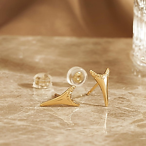 VACRONA Gold Flower Stud Earrings for Women 14K Gold Plated Cartilage Piercing Tiny Evil Eye Chain Stud Earrings Cubic Zirconia Cherry Blossom Women Jewelry Gifts