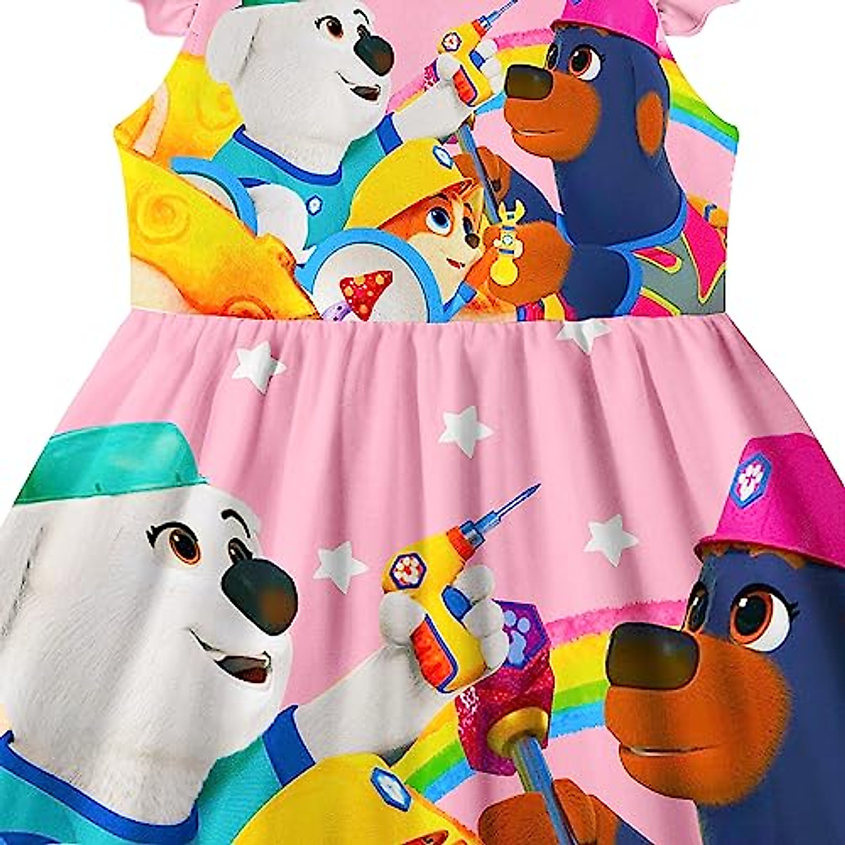 DYNLAB Cute Dog Dress Clothes Toys Doll Costume For Girls Toddler Casual Dress Cartoon Kids