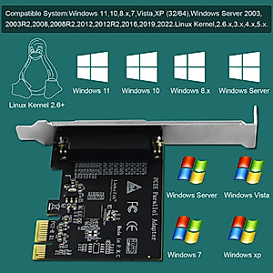 LinksTek 1-Port PCI Express Parallel Card for Printers, IEEE 1284 Standard DB25 LPT PCIE Parallel Port, Supports IEEE 1284 SPP, Nibble, Byte and ECP Mode, PCIE DB25 Parallel Port Card (PCIE-PA1)