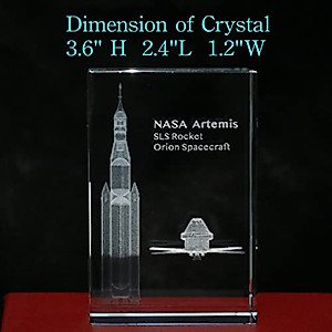 MARSTEP NASA Artemis Rocket Model (Congratulations on First Launch)- SLS Rocket Orion Spacecraft Moon Lander Crystal 3D Model Creative Gift