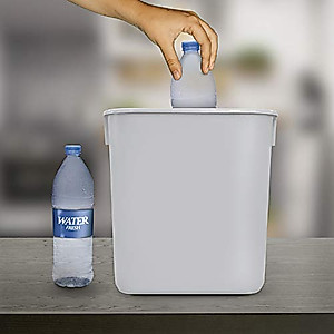 Acrimet Wastebasket Bin 13QT (Plastic) (White Color) (Set of 4)