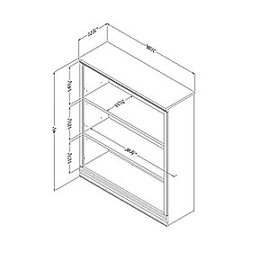 South Shore Morgan Small 3-Shelf Bookcase - Adjustable Shelves, Grey Maple