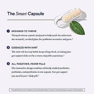 Ritual Synbiotic+ : Probiotic, Prebiotic, Postbiotic, 3-in-1 Formula for Gut Health, Bloat Support, Immune Support, Clinically-Studied, Delayed-Released Capsule Designed to Thrive, 30 Vegan Capsules