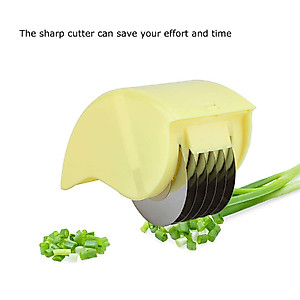 Maxmartt Stainless Steel Anti-rust Rolling Cutter Mincer Vegetable Kitchen Tool (yellow)