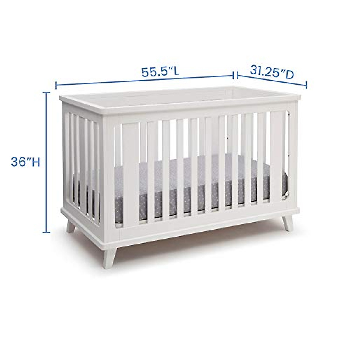 Delta Children Ava 3-in-1 Convertible Baby Crib - Greenguard Gold Certified, White