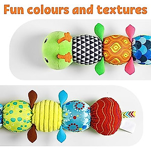 LIGHTDESIRE Baby Toys Musical Caterpillar,Infant Toys Stuffed Animal Toys with Ruler Design and Ring Bell,Baby Teething Toys for Tummy Time Newborn Boys Girls 0 3 6 12 Months(Green)