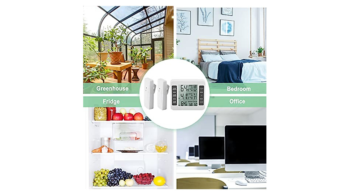 plplaaobo Wireless Thermometer with LCD Display