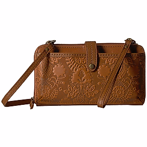 The Sak Iris Large Smartphone Crossbody, Tobacco Floral Embossed