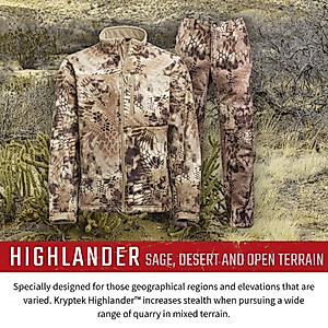 Kryptek Men's Standard Njord Hunting, Windproof camo Soft Shell Jacket, Highlander, Medium