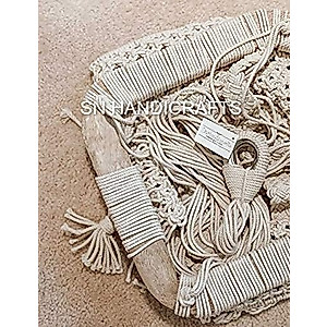 S.N.HANDICRAFTS Luxurious Boho Macrame Baby Swing Natural Rope Hammock for Baby Macrame Swing Chair for Baby SN 55 One Size