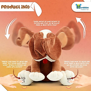 Bundaloo Animated Plush Peek A Boo Singing Dog with Floppy Ears | Plays Peek-A-Boo with Ears & Sings Do Your Ears Hang Low