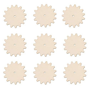 Veemoon 20 Pcs Wooden Steampunk Gear DIY Wood Craft Unfinished Gear Wheels Wood Cutout for Crafts Wooden Slice Shape Unfinished Wooden disc Nativity Crafts Christmas Wooden Circle Bamboo