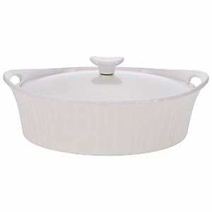 CorningWare French White 2.5-quart Oval Casserole with Glass Lid