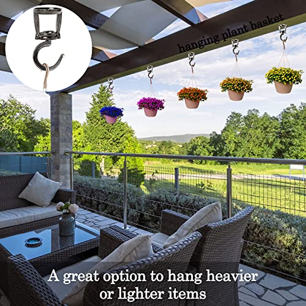 foxwake Ceiling Hooks for Hanging Plants 10set, Heavy Duty Swivel Hook with Toggle Wing, Swag Anchors for Lamp Light Basket Pot Holiday Decorations Vegetables Fruit Chandelier