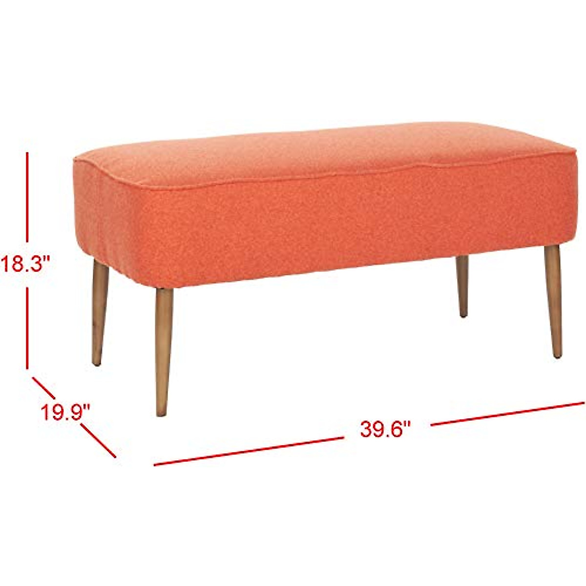 Safavieh Mercer Collection Clara Retro Orange Wool Bench