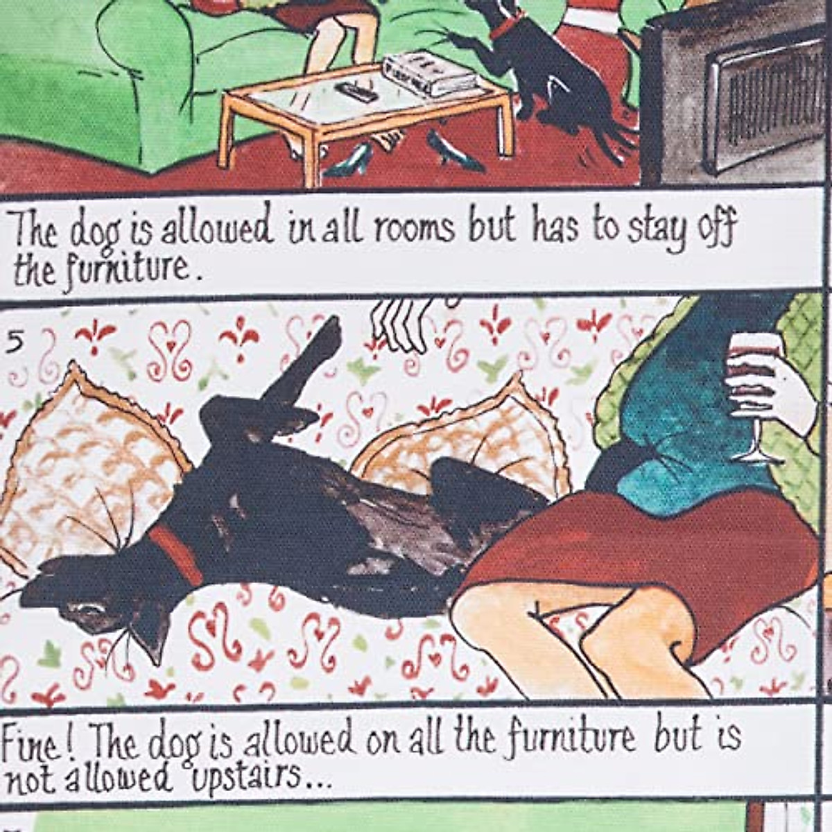 Samuel Lamont The Dog Rules Cotton Tea Towel made in United Kingdom