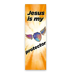 Jesus is My Protector, Psalm 18:2, Bulk Pack of 25 Christian Bookmarks for Kids, Childrens Bible Verse Book Markers, Sunday School Prizes with Memory Verses, Scripture Gifts for Kids & Youth