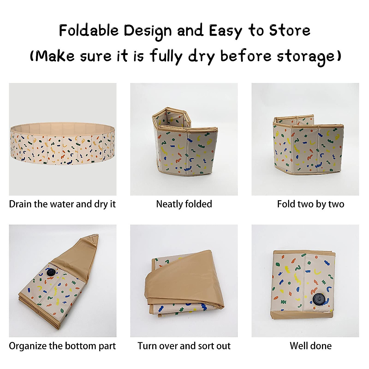 SUNWUKING Toddler Sand and Water Table - Foldable and Portable Ball Pit, Small Sandbox and Baby Sensory Play Activity Center Ideal for Game Room, Pet Bathing and Summer Fun 32 * 8 Inches