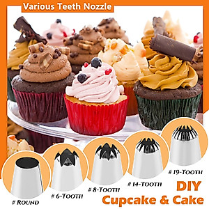 12PCS Large Piping Tips Set, Stainless Steel frosting tips with Reusable Pastry Bag, Cake Decorating Tips Set for DIY Pastry Dough, Cookie, Cupcake, Cake