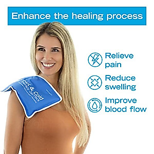 Roscoe Medical Gel Ice Packs Reusable and Cold Packs for Injuries Reusable, Shoulder Ice Pack, Knee Ice Pack, Hot and Cold Pack, Ice Pack for Back, 7.5 x 11 Inches, Medium Ice Pack