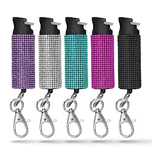 Guard Dog Security Bling it On Pepper Spray, Keychain with Safety Twist Top, Mini and Easy Carry, Lightweight and Fashionable, Maximum Police Strength OC Spray, 16 Feet Range, 0.5 fl oz