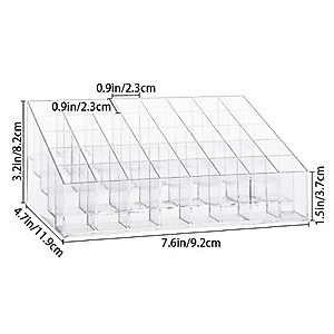 Gospire 40 Space Lipstick Holder, Clear Acrylic Lip Gloss Lipstick Holder Case Display Rack Holder & 40 slots (in a 8 x 5 arrangement) Makeup Organizer