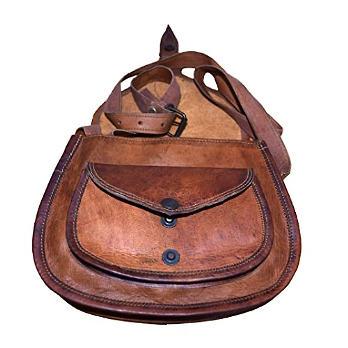 Urban Handmade Vintage Leather Bags, Travel Cross Body Shoulder Bag for Men and Women, Satchel Multi Pocket Purse with Adjustable Strap