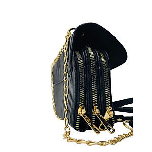 women black leather hand and shoulder bag