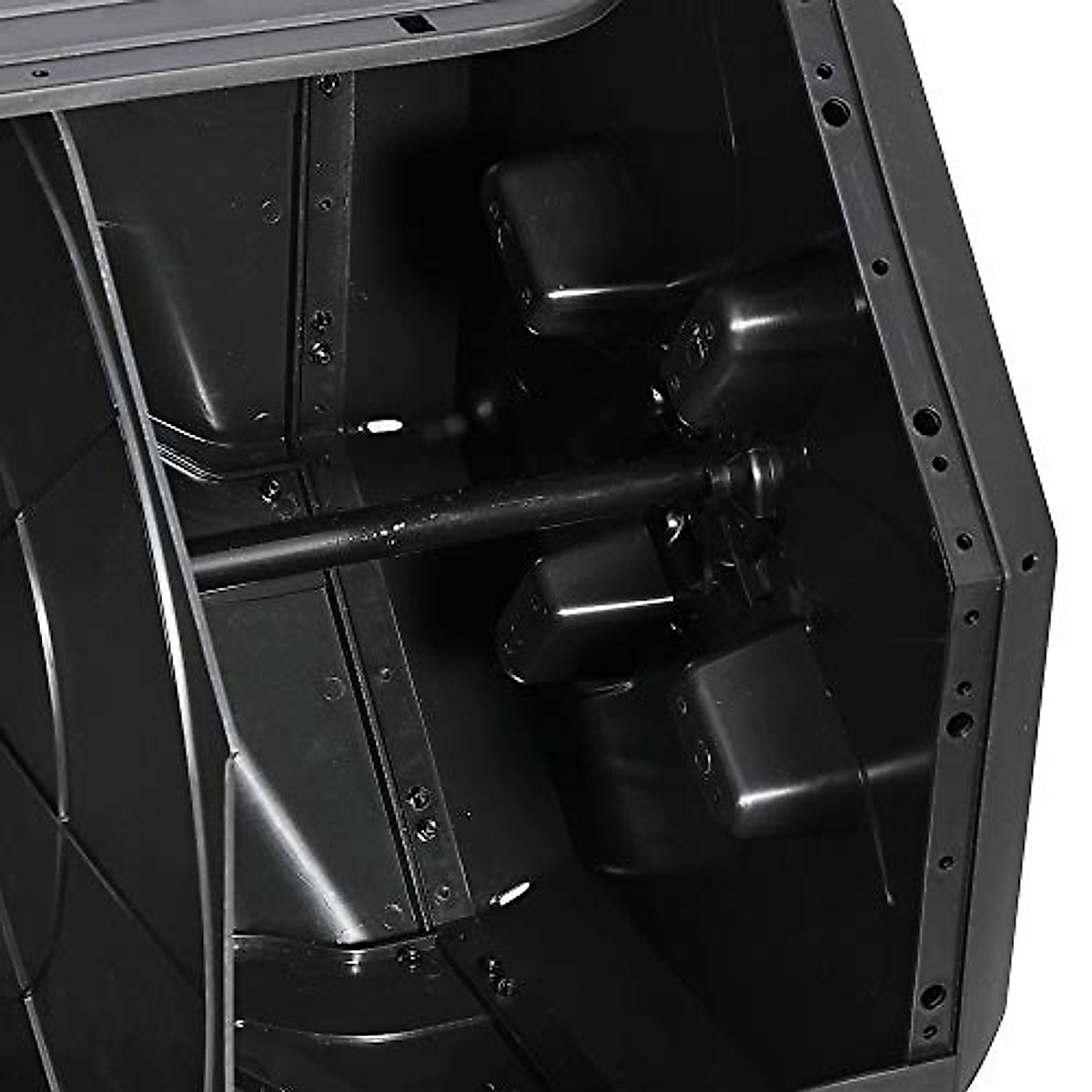 Oteymart Large Compost Bin Tumbler, 43 Gallon Capacity Composting Tumbler with Twin Chambers Dual Rotating Sliding Door & Solid Steel Frame, Black
