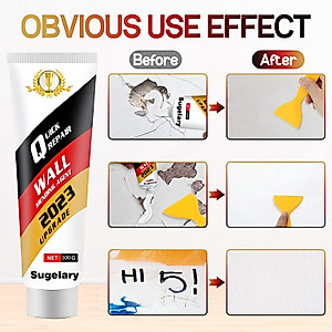 Drywall Patch Repair Kit with Scraper, Wall Spackle Repair Paste, Wall Mending Agent Quick and Easy Solution to Fill The Holes for Home Wall, Plaster Dent Repair and Wood Scratch Repair