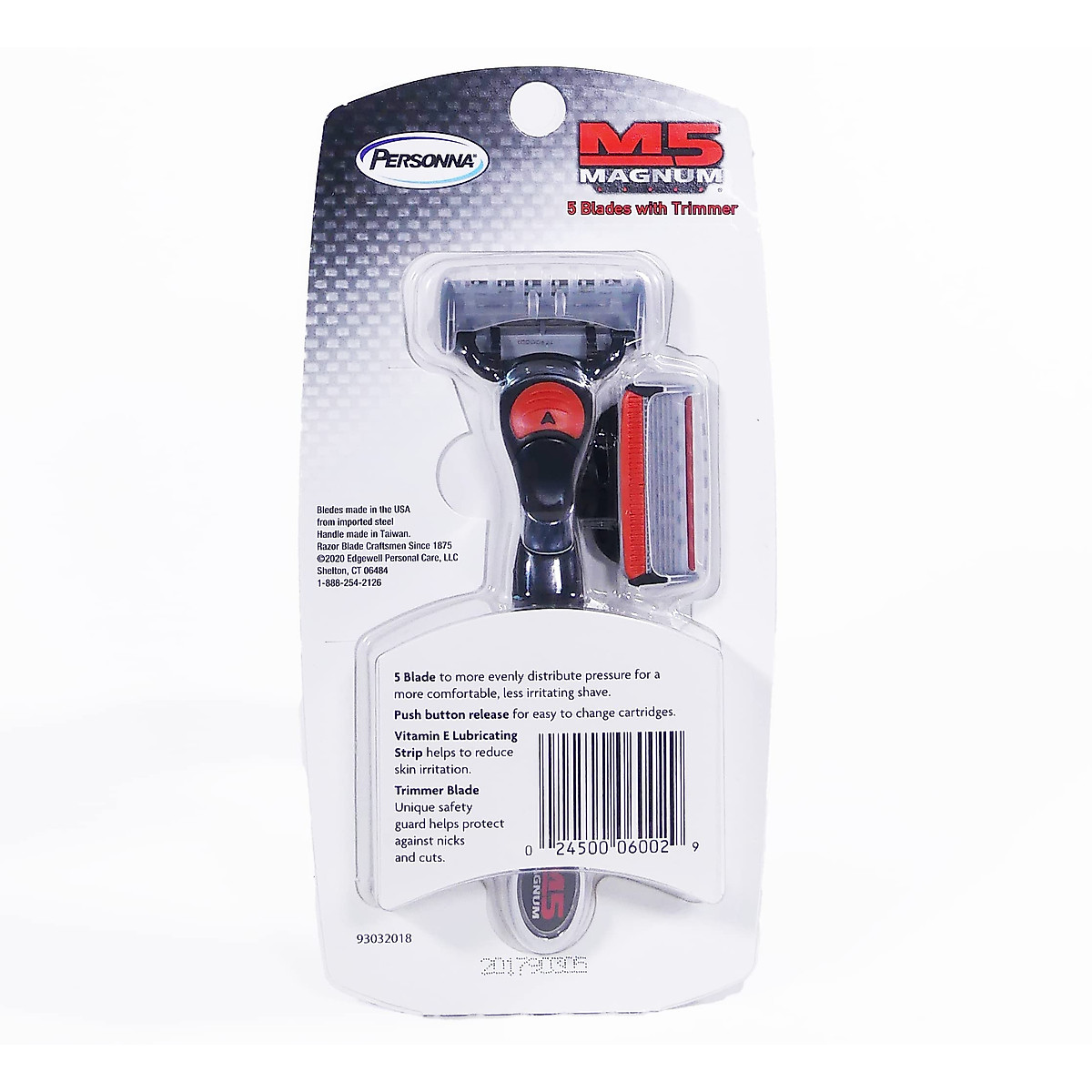 Personna M5 Magnum System Handle with Tray and 2 Refill Cartridges, Orange