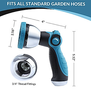 Garden Hose Sprayer Nozzle - Water Hose Nozzle with 10 Adjustable Spray Patterns Heavy Duty, Thumb Control On Off Valve, High Pressure Hose Sprayer Nozzle for Garden Hose Outdoor