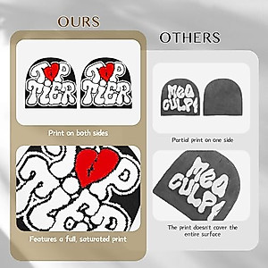 2THESTARS Y2K Beanie Trendy Wool Acrylic Beanies for Women and Men Stylish Y2K Accessories - Black