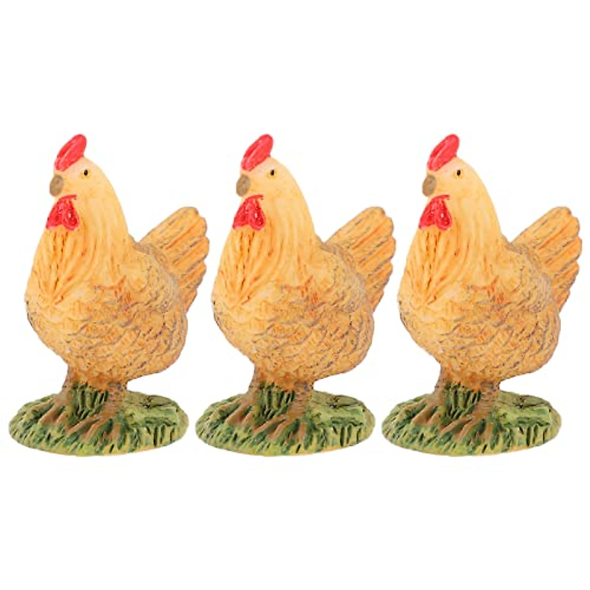 IMIKEYA Resin Hen Ornaments Lifelike Chicken Statues 3pcs Toy Chicken Ornaments Duck Resin Micro Scene Self Made Hen Figurines Chicken Figure Toy