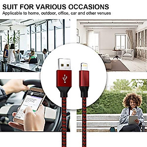 [Apple MFi Certified] iPhone Charger 5Pack(3/3/6/6/10 FT)Long Lightning Cable Fast Charging High Speed Data Sync USB Cable Compatible iPhone 14/13/12/11 Pro Max/XS MAX/XR/XS/X/8/7/Plus/6S iPad AirPods