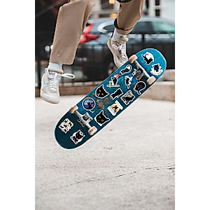 63Pcs Black Cat Stickers Pack，Cute Cool Vinyl Waterproof Stickers for Water Bottle,Skateboard,Laptop,Phone,Scrapbooking,Car Decals Gifts for Kids Teens Adults for Party Supplies Decor…