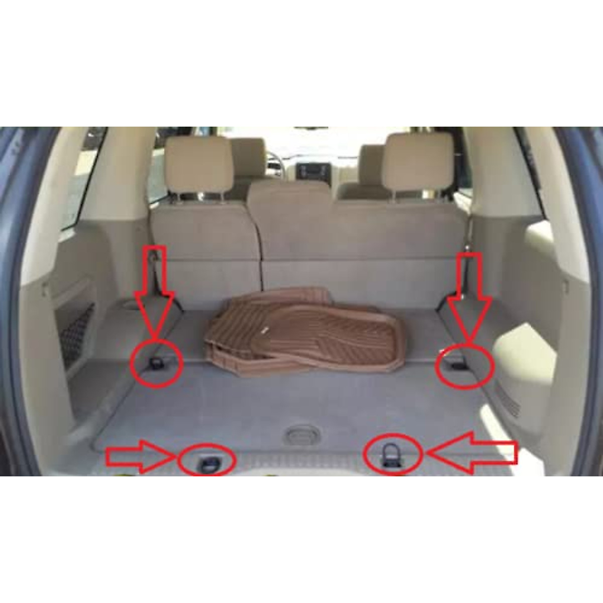 EACCESSORIES EA Rear Trunk Organizer Cargo Net for Mercury Mountaineer 2002-2010 – Floor Style Cargo Net for SUV - Premium Mesh Elastic Car Trunk Organizer – Compatible with Mercury Mountaineer