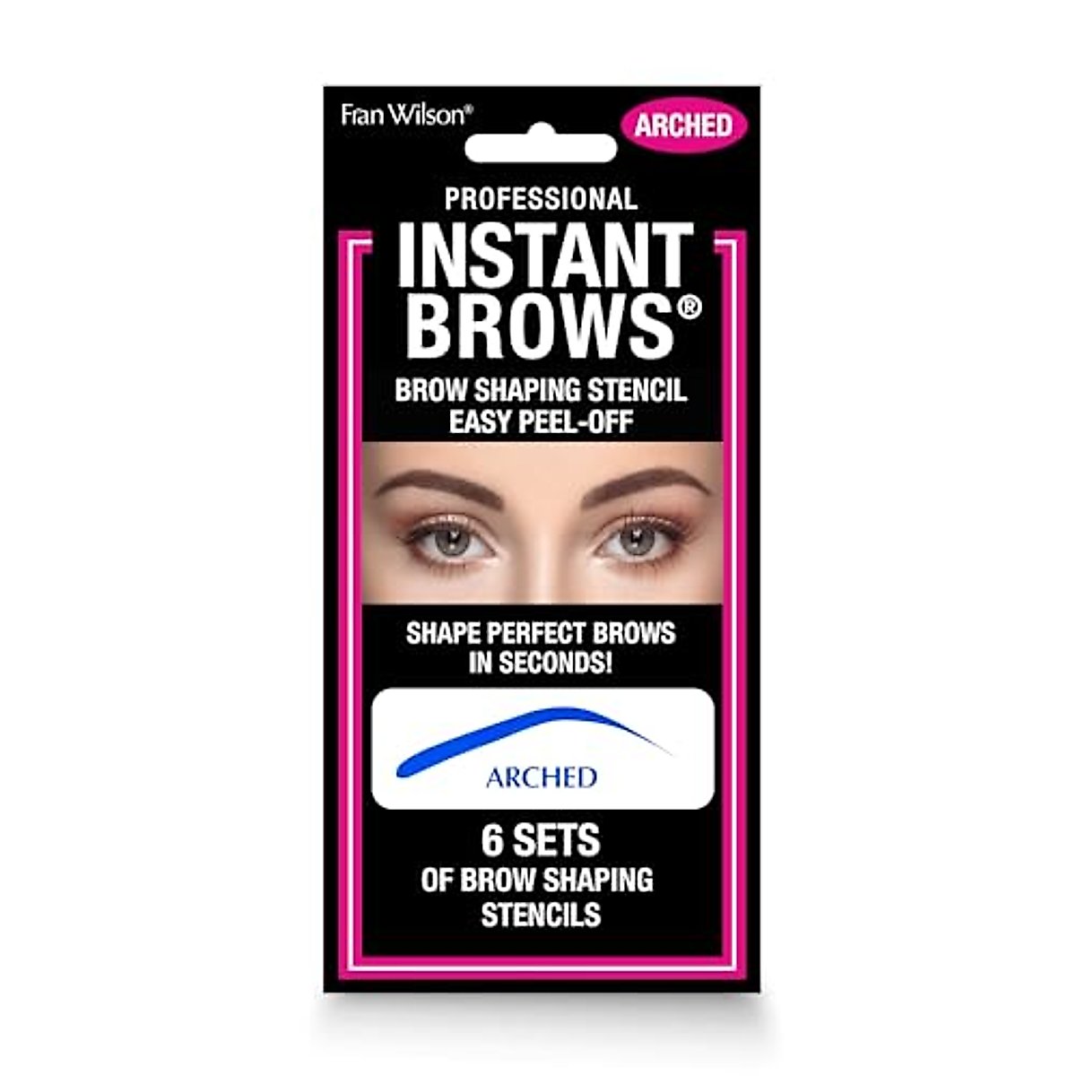 Fran Wilson Instant Brows Makeup Tool: Adhesive Stencils for Perfectly Shaped Brows, Easy to Use, Ideal for Beginners and Pros - Arched