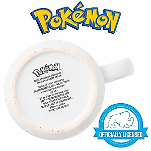 Silver Buffalo Pokemon Bulbasaur, Squirtle, Slowpoke, Snorlax, Pikachu, Piplup, Haunter, Charmander, and Meowth Camper Mug, 20 Ounces