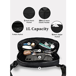 Belt Bag for Women, Meyfancy Unisex Fanny Packs with Adjustable Strap Small Crossbody Black Fanny Pack Fashion Waterproof Everywhere Belt Bag for Traveling Hiking Running Casual