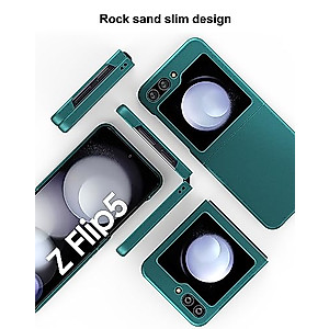 redluckstar Case for Samsung Galaxy Z Flip 5,Thin Slim Fit Matte PC with Non-Slip Full-Body Protection Phone Cover for Galaxy Z Flip 5 (Green)