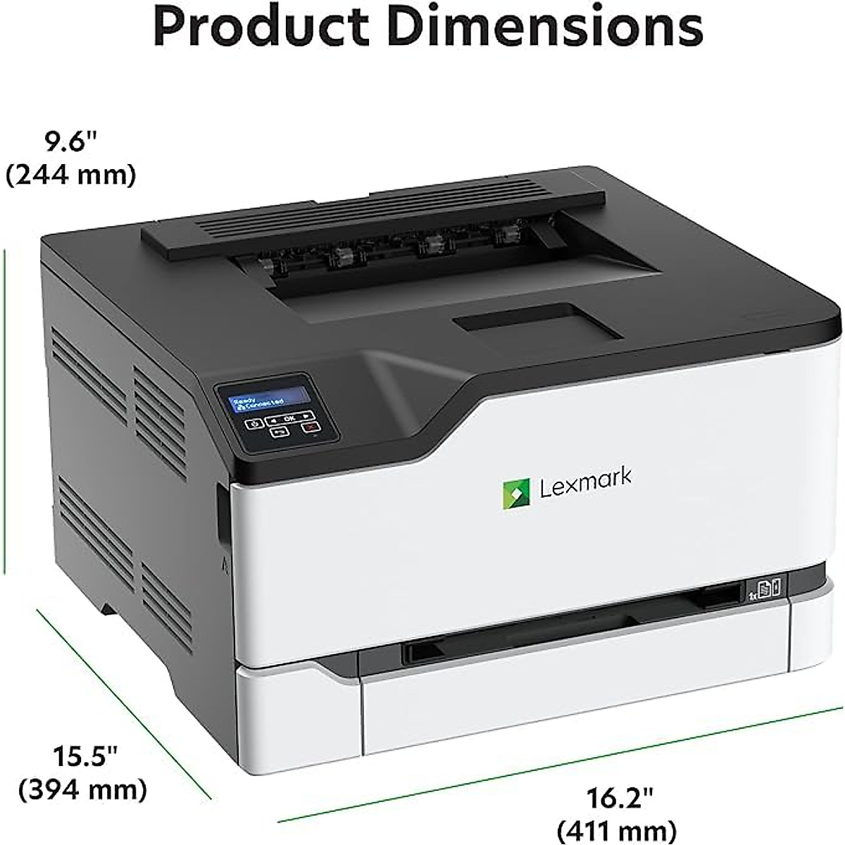 Lexmark CS331dw Laser Printer - Color - 26 ppm Mono / 26 ppm Color - 600 dpi Print - Automatic Duplex Print - Wireless LAN, White/Gray, Medium (40N9020)
