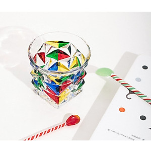 MAGCOLOR Whiskey Glass Set of 2- Lead-Free Crystal Colorful Clear Glacier texture- Premium 10 OZ Scotch Glasses for Drinking Bourbon, Scotch Whisky, Cocktails, Cognac - Fathers Day Gift