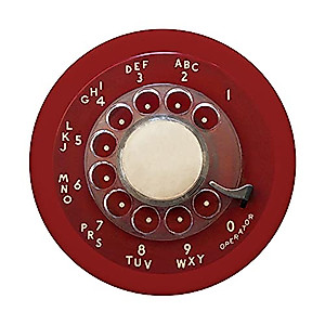 Red Rotary Phone Dial Retro Mid Century Vintage Dial PopSockets Swappable PopGrip