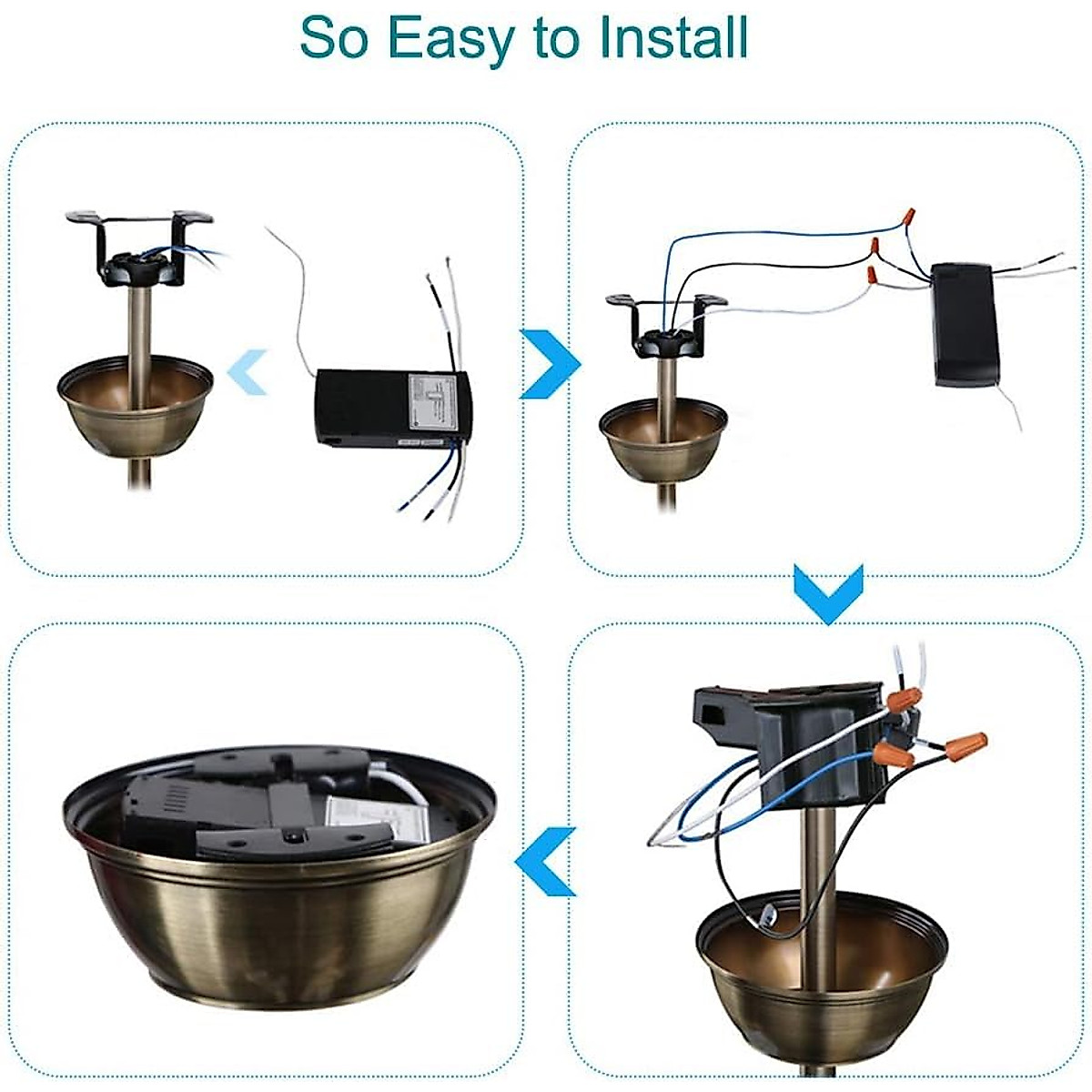 Smart WiFi Fan Switch Ceiling Fan and Light Remote Control Kit, WiFi Fan Controller Compatible with Alexa Google, Phone APP Control, No Hub Required, Universal Ceiling Fan Light Remote Control