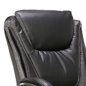 Serta Big and Tall Smart Executive Office ComfortCoils, Ergonomic Computer Chair with Layered Body Pillows, Big & Tall, Adjustable Height, Faux Leather, Black and Gray