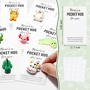 Wonderjune 20 Sets Christmas Pocket Hug Gifts Bulk Mini Resin Animal Pocket Hug Card Employee Appreciation Gifts Inspirational Coworker Thank You Gifts Bulk for Xmas Staff Friend Family(Classic)