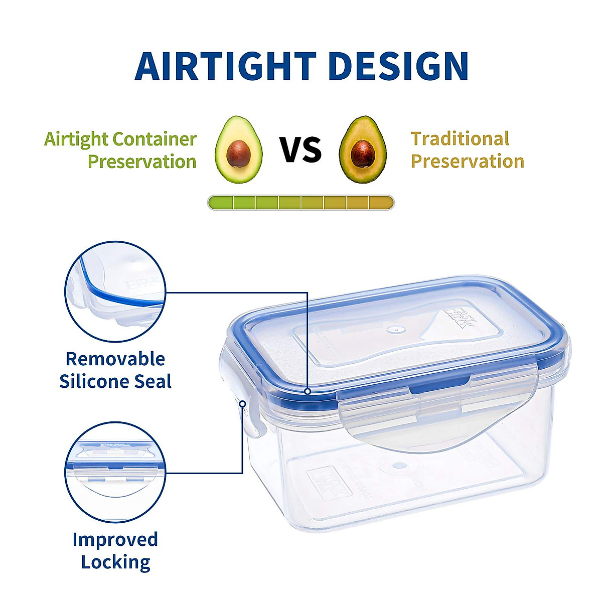 KIGI [4 PACK] 6.1OZ Small Plastic Food Storage Container Set Portion Control Mini Bento Box Leaf-proof To-go Container with Lids