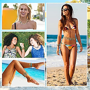 Jadive 7 Pieces Waist Beads for Women Jewelry Belly Beads Chains Colorful Summer African Beach Bikini Body Belly Chains Bohemia Body Jewelry (Stylish Style)