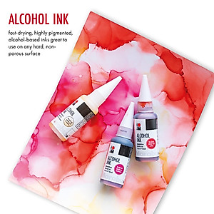 Marabu Alcohol Ink Set - 14 Colors Alcohol Ink Set, 20ml Inks - Basic and Pastel Alcohol Ink for Epoxy Resin Art, Tumblers, Petri Dishes, Alcohol Paint Paper, Coasters, Resin Dye - 2022 Release